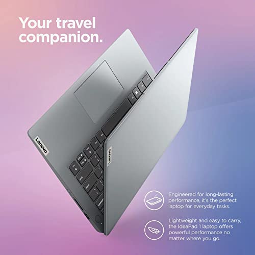 Lenovo IdeaPad 1i Laptop 14" HD Display, Intel Pentium Silver N5030 Processor(4-Core, up to 3.1 GHz), 4GB RAM, 256GB Storage(128GB eMMC + 128GB MSD Card), 10Hr Battery, Win 11 S, 1 Year Microsoft 365