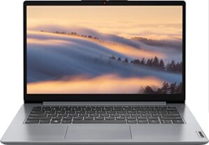 lenovo ideapad 1i thin light laptop, 14.0″ hd display, intel celeron n4020(up to 2.80 ghz), 4gb ram 192gb storage(64gb emmc+ 128gb micro sd), wifi 6, webcam, 10hr battery, windows 11 s, cloud grey