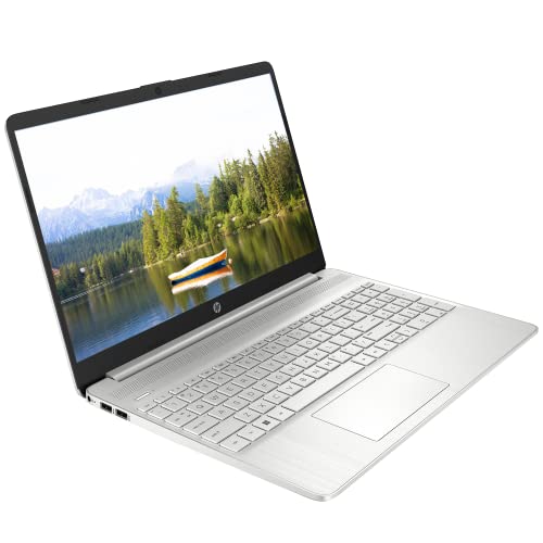 HP 15 Notebook, 15.6" HD Screen, Intel Core i3-1115G4, 12GB DDR4 RAM, 256GB PCIe SSD, Webcam, HDMI, SD Card Reader, Wi-Fi, Windows 11 Home, Natural Silver