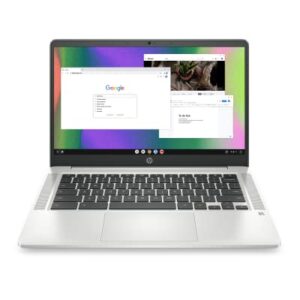 HP Chromebook 14 Laptop, Intel Celeron N4120, 4 GB RAM, 64 GB eMMC, 14" HD Display, Chrome OS, Thin Design, 4K Graphics, Long Battery Life, Ash Gray Keyboard (14a-na0226nr, 2022, Mineral Silver)