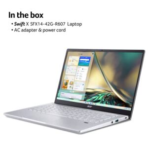 Acer Swift X SFX14-42G-R607 Creator Laptop | 14" Full HD 100% sRGB | AMD Ryzen 7 5825U | NVIDIA RTX 3050 Ti Laptop GPU | 16GB LPDDR4X | 512GB SSD | Wi-Fi 6 | Backlit KB | Windows 11