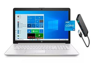 2021 newest hp 17 17.3″ hd+ laptop computer, intel core i3 1115g4 up to 3.2ghz (beat i5-8365u), 8gb ddr4 ram, 1tb hdd, ac wifi, bluetooth 4.2, webcam, windows 10 external 3 port usb hub