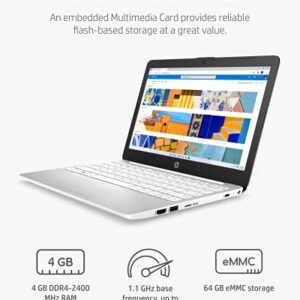 HP Stream 11 Laptop, Intel Celeron N4020, 4 GB RAM, 64 GB Storage, 11.6” HD Anti-Glare Display, Windows 11, Long Battery Life, Thin & Portable, Includes Microsoft 365 (11-ak0040nr, 2021 Diamond White)