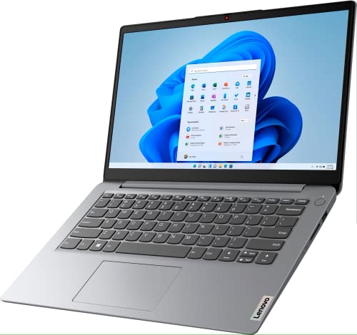 Lenovo Ideapad 1i Thin Light Laptop, 14.0" HD Display, Intel Celeron N4020(up to 2.80 GHz), 4GB RAM 64GB eMMC, WiFi 6, Webcam, 10Hr Battery, Windows 11 S, Cloud Grey, 7 in 1 Accessories