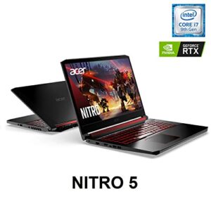 Acer Nitro 5 Gaming Laptop, 9th Gen Intel Core i7-9750H, NVIDIA GeForce RTX 2060, 15.6" Full HD IPS 144Hz Display, 16GB DDR4, 256GB NVMe SSD, Wi-Fi 6, Waves MaxxAudio, Backlit Keyboard, AN515-54-728C