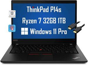 lenovo thinkpad p14s 14″ fhd touchscreen (amd 8-core ryzen 7 pro 5850u, 32gb ram, 1tb pcie ssd) mobile workstation laptop, fingerprint reader, wi-fi 6, webcam, ist computer hdmi, windows 11 pro