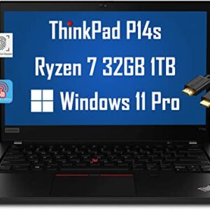 Lenovo ThinkPad P14s 14" FHD Touchscreen (AMD 8-core Ryzen 7 Pro 5850U, 32GB RAM, 1TB PCIe SSD) Mobile Workstation Laptop, Fingerprint Reader, Wi-Fi 6, Webcam, IST Computer HDMI, Windows 11 Pro