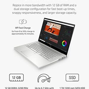 HP Envy 17 Laptop, 11th Gen Intel Core i7-1165G7, 12 GB RAM, 1 TB SATA Hard Drive & 256 GB SSD Storage, 17.3-inch Full HD IPS Touchscreen, Windows 10 Home, HD Webcam, Audio by B&O (17-cg1010nr, 2021)