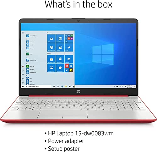 HP Laptop, 15.6" HD Display, Intel Pentium Gold 6405U 2.4 GHz Processor, 8GB DDR4 RAM, 1TB SSD, SD Card Reader, Webcam, HDMI, Wi-Fi, RJ-45, USB-C, Windows 11 Home, Red, JVQ MP