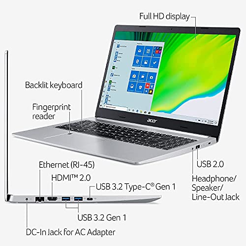 Acer 2022 Aspire 5 Laptop A515: AMD Ryzen 7 5700U Processor, 16GB DDR4 RAM, 1 TB PCIe NVMe SSD, 15.6" Full HD IPS Display, WiFi 6, Backlit Keyboard, Windows 11