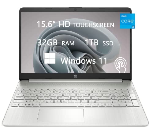 HP 2022 Newest Touch-Screen Laptops for College Student & Business, 15.6 inch HD Computer, Intel 11th Core i5-1135G7, 32GB RAM, 1TB SSD, Fast Charge, HDMI, Webcam, Wi-Fi, Windows 11, LIONEYE MP