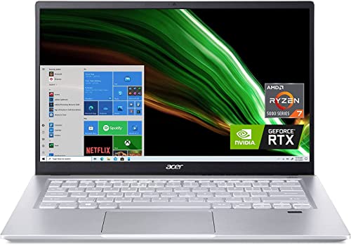 Acer 2023 Newest Swift X Creator Laptop, 14" FHD 100% sRGB Display, AMD Ryzen 7 5800U, NVIDIA RTX 3050Ti GPU, 16GB LPDDR4X, 1TB SSD, Wi-Fi 6, Backlit KB, Windows 10 Home, Gold