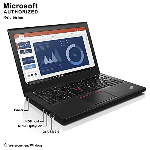 Lenovo Thinkpad X260 Laptop Intel Core i5 2.40 GHz 8GB Ram 256GB SSD Windows 10 Pro (Renewed)