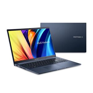 asus vivobook 15 slim laptop, 15.6 inch fhd display, intel core i5-1240p cpu, intel iris xe graphics, 8gb ram, 512gb ssd, fingerprint sensor, windows 11 home, quiet blue, f1502za-ds52