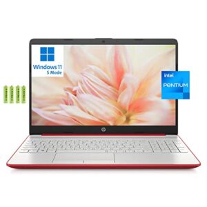 hp newest 15.6″ hd laptop computer, intel quad-core pentium processor, 16gb ram, 1tb ssd, office 365 1-year, numeric pad, webcam, ethernet, wi-fi, bluetooth, windows 11 home(s mode), red, /battery