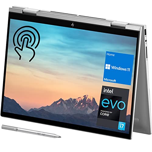 HP Envy x360 2-in-1 Laptop, 15.6" FHD Touchscreen, 12th Gen Intel Core i7-1255U, 32GB RAM, 1TB PCIe SSD, Webcam, Backlit Keyboard, Wi-Fi 6, HDMI, Windows 11 Home, Silver, Stylus Pen Included