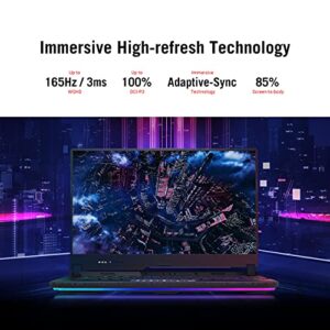 ASUS ROG Strix Scar 15 (2021) Gaming Laptop, 15.6” 165Hz IPS QHD, NVIDIA GeForce RTX 3080, AMD Ryzen 9 5900HX, 32GB DDR4, 1TB SSD, Opti-Mechanical Per-Key RGB Keyboard, Windows 10 Pro, G533QS-XS98Q