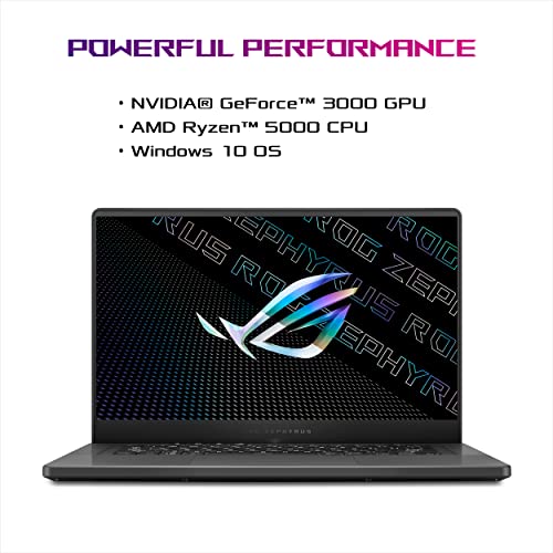 ASUS ROG Zephyrus G15 Ultra Slim Gaming Laptop, 15.6” 165Hz QHD Display, GeForce RTX 3080, AMD Ryzen 9 5900HS, 16GB DDR4, 1TB PCIe NVMe SSD, Wi-Fi 6, Windows 10, Eclipse Gray, GA503QS-BS96Q