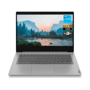 lenovo ideapad 3i laptop, 14″ fhd screen, intel i3-1115g4 processor, 12gb ram, 256gb ssd, webcam, hdmi, media card reader, dolby audio, wi-fi 6, windows 11 home, platinum grey