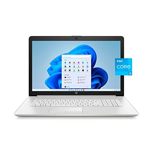 2022 HP 17.3" FHD Laptop Computer, 11th Gen Intel Core i3-1115G4 Processor, 8GB DDR4 RAM, 256GB PCIe SSD, Intel UHD Graphics, HD Camera, HDMI, Bluetooth, Windows 11, Silver, 32GB SnowBell USB Card