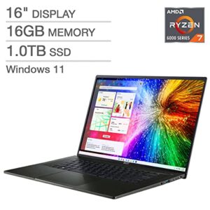 Acer Swift Edge 16" 4K OLED 400 nits Extremely Slim Laptop Octa-core AMD Ryzen7 6800U Backlit KB Fingerprint Reader 100% DCI-P3 Windows 11 w/HDMI (16GB RAM | 1TB SSD)