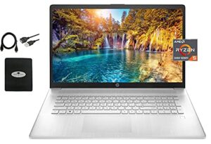 2021 newest hp 17.3 inch fhd laptop, amd ryzen 5 5500u 6-core(beat i7-1160g7, up to 4.0ghz),16gb ram, 1tb pcie ssd, bluetooth 4.2, wifi, hdmi, usb-a&c, windows 10 s, w/ghost manta accessories, silver