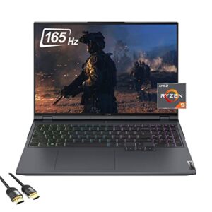 lenovo legion 5 pro gaming laptop, 16″ qhd ips 165hz, amd 8-core ryzen 9 6900hx, geforce rtx 3070 ti, 32gb ddr5, 2tb pcie ssd, vr ready, hdmi, rj45, wifi 6, 4-zone rgb, sps hdmi 2.1 cable, win 11