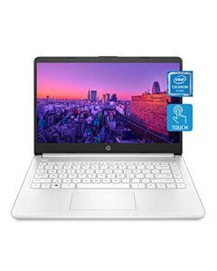 hp 14 laptop, intel celeron n4020, 4 gb ram, 64 gb storage, 14-inch hd touchscreen, windows 10 home, thin & portable, 4k graphics, one year of microsoft 365 (14-dq0080nr, 2021, snowflake white)