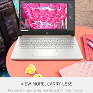 HP 14 Laptop, Intel Celeron N4020, 4 GB RAM, 64 GB Storage, 14-inch Micro-edge HD Display, Windows 10 Home, Thin & Portable, 4K Graphics, One Year of Microsoft 365 (14-dq0030nr, 2021, Pale Rose Gold)