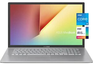 asus 2022 vivobook 17 k712ea thin and light laptop, 17.3” fhd display, intel core i5-1135g7, 16gb ddr4 ram, 512gb pcie ssd, backlit keyboard, wireless-ax, hdmi, windows 10, silver