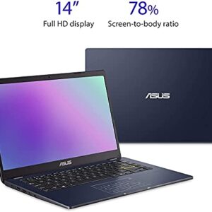 ASUS 2022 L410 Thin Light Student Laptop Computer, 14" FHD Display, Intel Celeron Processor, 4GB RAM, 512 GB Storage, 12Hours Battery, Backlit Keyboard, Windows 10 + 1 Year Microsoft 365, Star Black