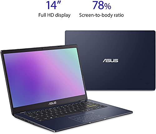 ASUS 2022 L410 Thin Light Student Laptop Computer, 14" FHD Display, Intel Celeron Processor, 4GB RAM, 512 GB Storage, 12Hours Battery, Backlit Keyboard, Windows 10 + 1 Year Microsoft 365, Star Black