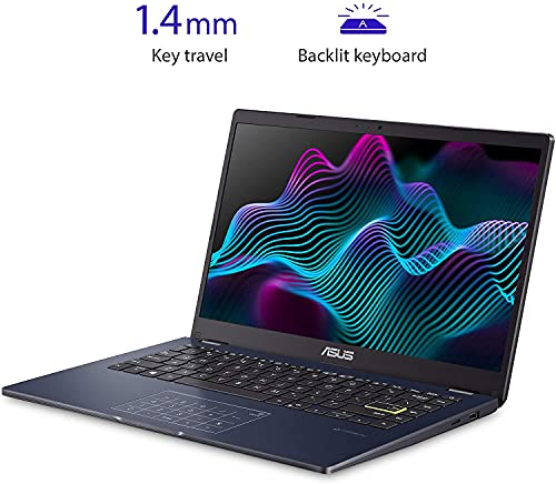 ASUS 2022 L410 Thin Light Student Laptop Computer, 14" FHD Display, Intel Celeron Processor, 4GB RAM, 512 GB Storage, 12Hours Battery, Backlit Keyboard, Windows 10 + 1 Year Microsoft 365, Star Black