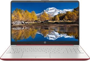 hp 2023 15” hd ips laptop, windows 11, intel pentium 4-core processor up to 2.70ghz, 4gb ram, 256gb ssd, hdmi, super-fast 6th gen wifi, dale red (renewed)