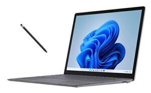 microsoft surface laptop 4, 15″ touchsceen, amd ryzen 7-4980u, 8-core, amd radeon rx vega 11 graphics, backlit, 16gb ddr4 ram, 512gb pcie ssd, windows 11, platinum, with mtc stylus pen