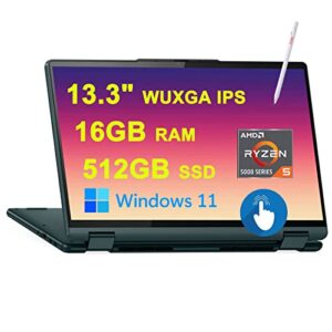 lenovo yoga 6 13 2-in-1 laptop 13.3″ wuxga ips touchscreen (300 nits, 100% srgb, tÜv low blue light) amd ryzen 5000 octa-core ryzen 7 5700u 16gb ram 512gb ssd backlit fingerprint usb-c win11 + pen