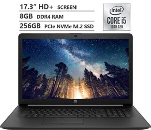 hp 2020 laptop, 17.3″ hd+ screen, 10th gen intel core i5-1035g1 quad-core processor up to 3.60ghz, 8gb ddr4 ram, 256gb pcie nvme m.2 ssd, dvd-rw, hdmi, wireless-ac, bluetooth, windows 10 home, black