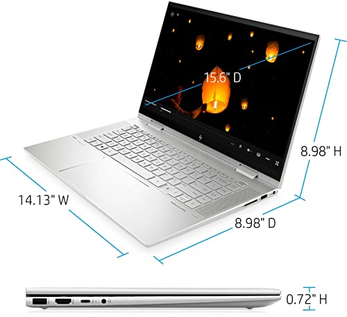 2022 HP Envy X360 15.6" FHD IPS Touchscreen 2-in-1 Laptop 11th Intel Core i7-1195G7 Iris Xe Graphics 32GB DDR4 1TB SSD Thunderbolt 4 WiFi 6 Backlit KB FP Reader Win 11 Pro Stylus Pen w/ RATZK 32GB