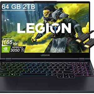 Lenovo Legion 5 15.6" Full HD IPS 165Hz Gaming Laptop (8-Core Ryzen 7-5800H, 64GB RAM, 2TB PCIe SSD, GeForce RTX 3050 Ti 4GB) RGB Backlit, 3D Nahimic Audio, w/ HDMI Cable, Windows 11 Home