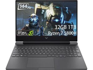 hp victus 15t 15.6″ fhd 144hz (amd 8-core ryzen 7 5800h (beat i7-12650h), 32gb ram, 1tb pcie ssd, geforce rtx 3050 ti 4gb, ips) gaming laptop, backlit kb, webcam, wi-fi 6, windows 11 home – 2023