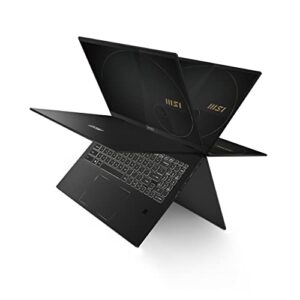 MSI Summit E16 Flip 16" QHD+ Touch Ultra Thin 2-in-1 Business Laptop: Intel Core i7-1260P RTX 3050 16GB LPDDR5 512GB NVMe, 360-Degree Flip, Thunderbolt 4, MSI Pen, Win 11 Pro: Ink Black A12UDT-008