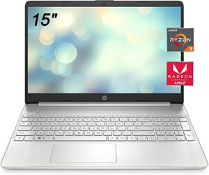 hp 15.6 inch laptop, amd ryzen 5300u, 4-cores processor, 12gb ram, 256gb ssd storage, windows 10 or windows11, ‎bluetooth, wi-fi, fast charge, webcam, bundle with jawfoal