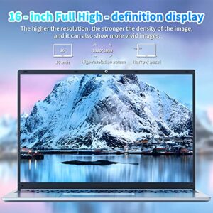 ZWYING 【Win 11 Pro/MS Office 2019】 16 inch FHD IPS high-Performance Laptop high Speed celeron N5105(2.0Ghz) CPU 12G RAM/512GB SSD High Capacity Battery Notebook PC with Backlit Keyboard (12G+512GB)