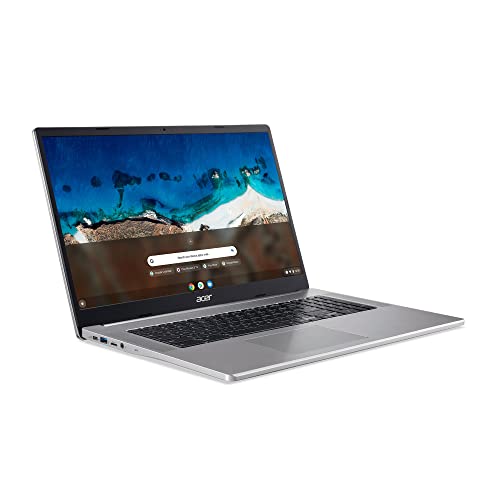 Acer 2022 Newest Chromebook 17.3" FHD 1080p Widescreen Light Laptop, Intel Celeron N4500 (Up to 2.8GHz), 4GB RAM, 64GB eMMC,HD Webcam,UHD Graphics, WiFi 6, 10+ Hours Battery,Chrome OS,w/MarxsolCables