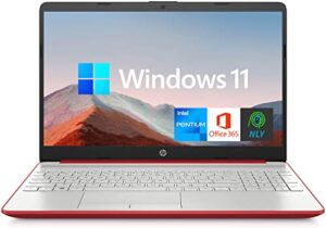 hp 15.6″ laptop with 1 year microsoft office 365, intel pentium quad-core processor, webcam, hdmi, wi-fi, rj-45 ethernet port, usb type-c, long battery life, nly mp, windows 11 (16gb ram | 1tb ssd)