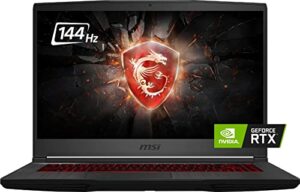 2021 msi gf65 gaming laptop, 15.6″ fhd 144hz ips display, intel six-core i5-10500h processor, nvidia geforce rtx 3060 gddr6, 16gb ram, 1tb pcie nvme ssd, wifi 6, backlit kb, hdmi, windows 10, black