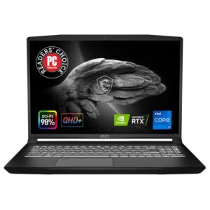 msi creator m16 16″ content creation laptop: intel core i7-12650h rtx 3060 32gb 1tb nvme ssd, qhd+ 16:10 60hz 100% dci-p3, 180-degree lay-flat, cooler boost trinity+, win 11 home: black a12uev-468