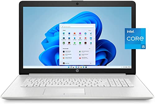 New HP 17 Laptop,17.3" FHD IPS Display, 11th Gen Intel Core i5-1135G7(Beats i7-8500), 16GB RAM, 512GB SSD, Wi-Fi 5, Bluetooth, HDMI, Webcam, Windows 11, Backlit Keyboard, Natural Silver 9H