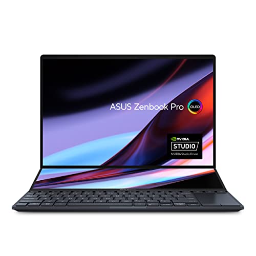 ASUS Zenbook Pro 14 Duo 14.5â€ 2.8K OLED Touch, 120Hz Refresh Rate, ScreenPad Plus, Intel i9-12900H CPU, RTX 3050Ti, 32GB RAM, 1TB SSD, Windows 11 Home, Tech Black, UX8402ZE-DB96T