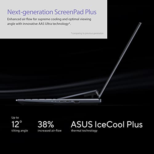 ASUS Zenbook Pro 14 Duo 14.5â€ 2.8K OLED Touch, 120Hz Refresh Rate, ScreenPad Plus, Intel i9-12900H CPU, RTX 3050Ti, 32GB RAM, 1TB SSD, Windows 11 Home, Tech Black, UX8402ZE-DB96T